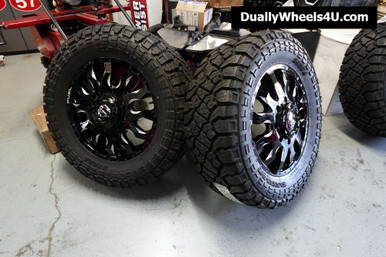 20 Fuel Blitz D673 Black with Tires | 8x210 Chevy Dually