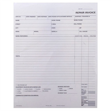 REPAIR INVOICE 2-PART FORMS 500 PACK