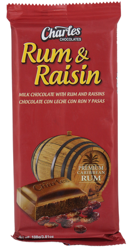Charles Rum & Raisin Milk Chocolate