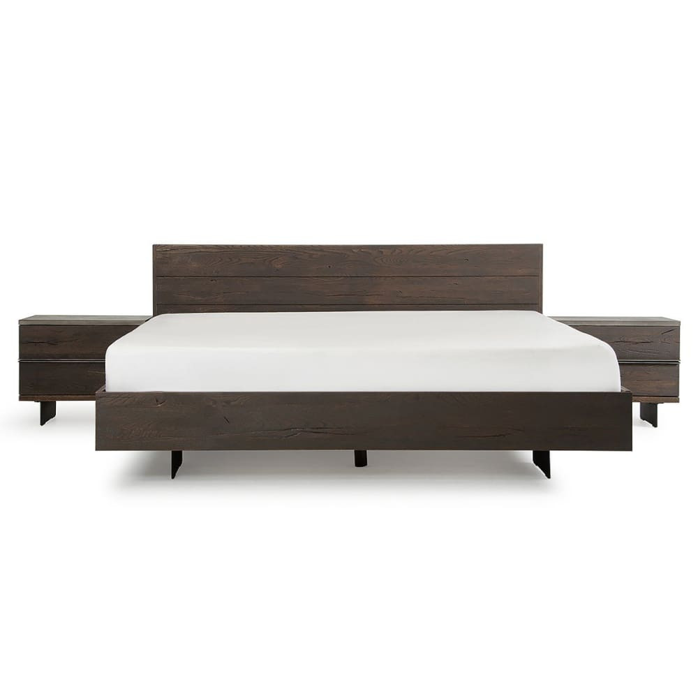 ModRest Walnut & White Platform Bed Queen - Designdistrict
