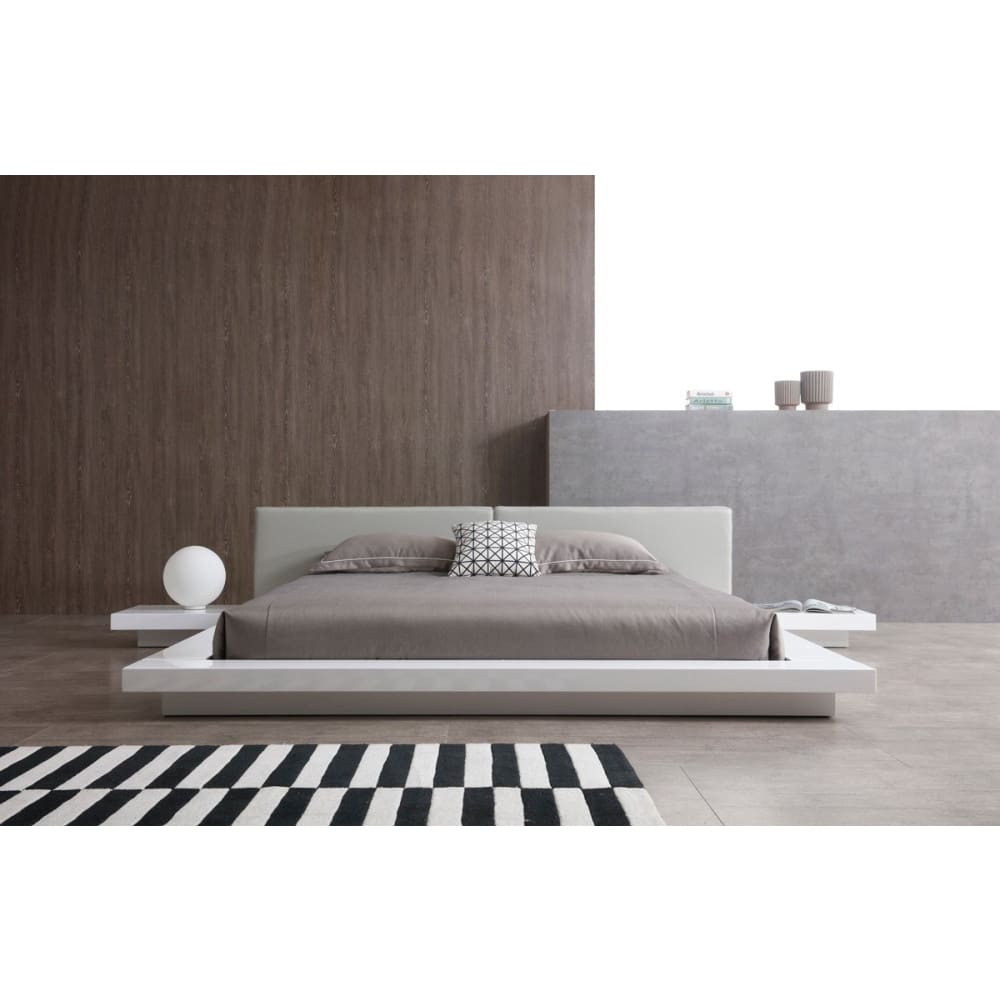 ModRest White & Grey Platform Bed Queen - Designdistrict