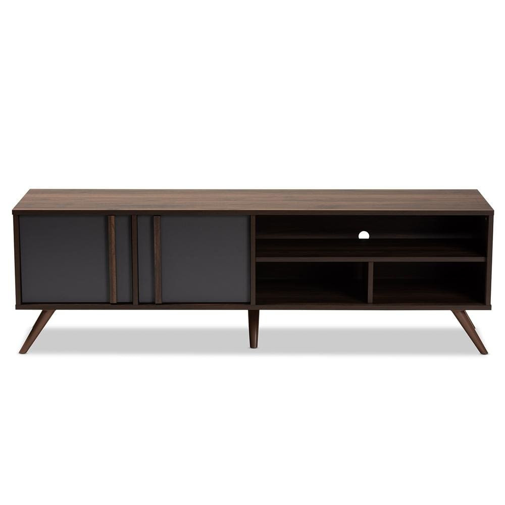 Score 71 TV Stand Walnut Gray - Designdistrict