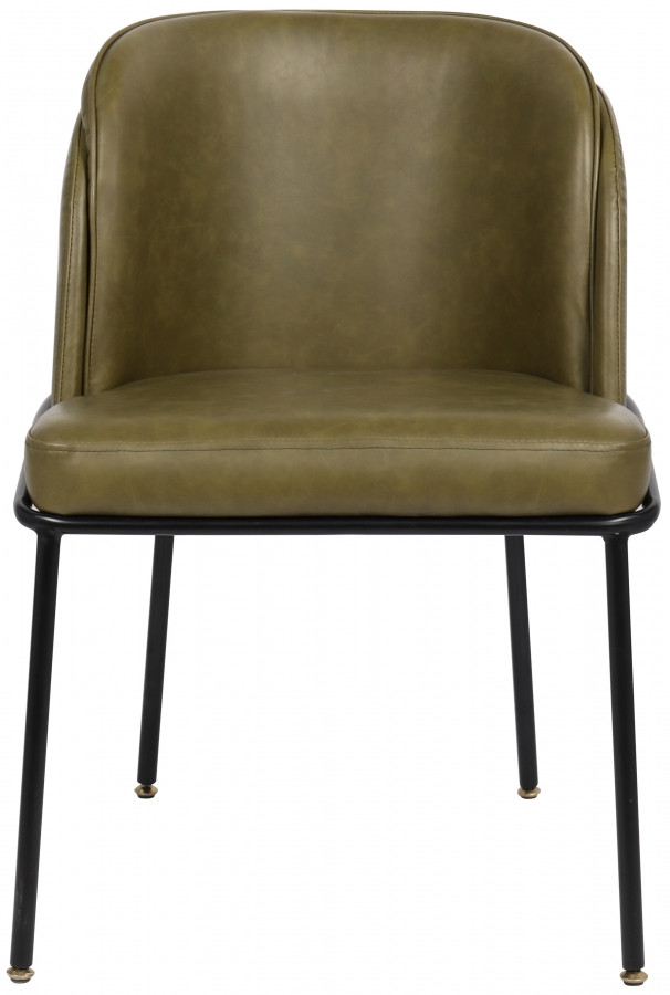 Couple Olive Vegan Leather Dining Chair, Set of 2