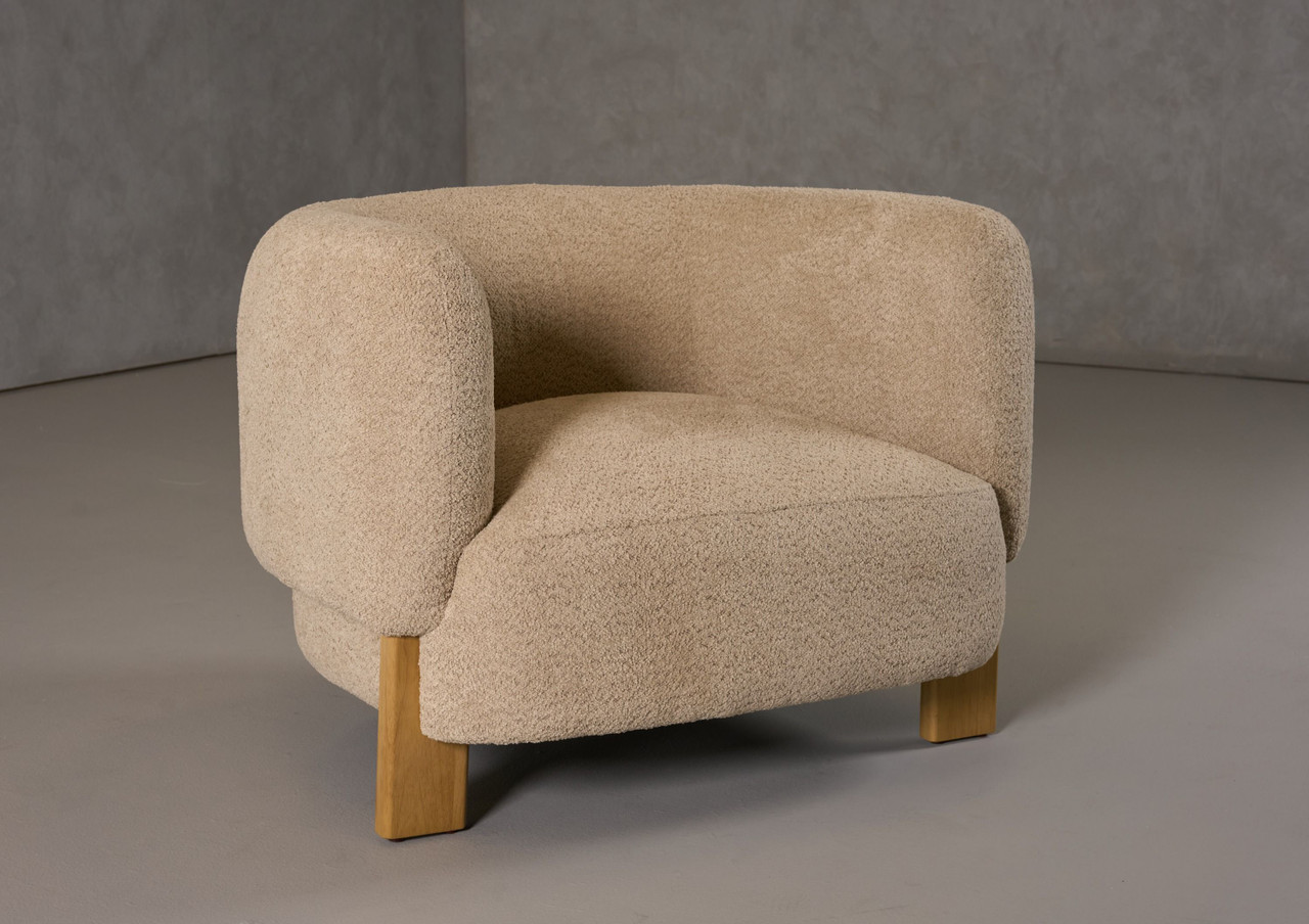 Rosa Modern Off White Fabric Accent Chair