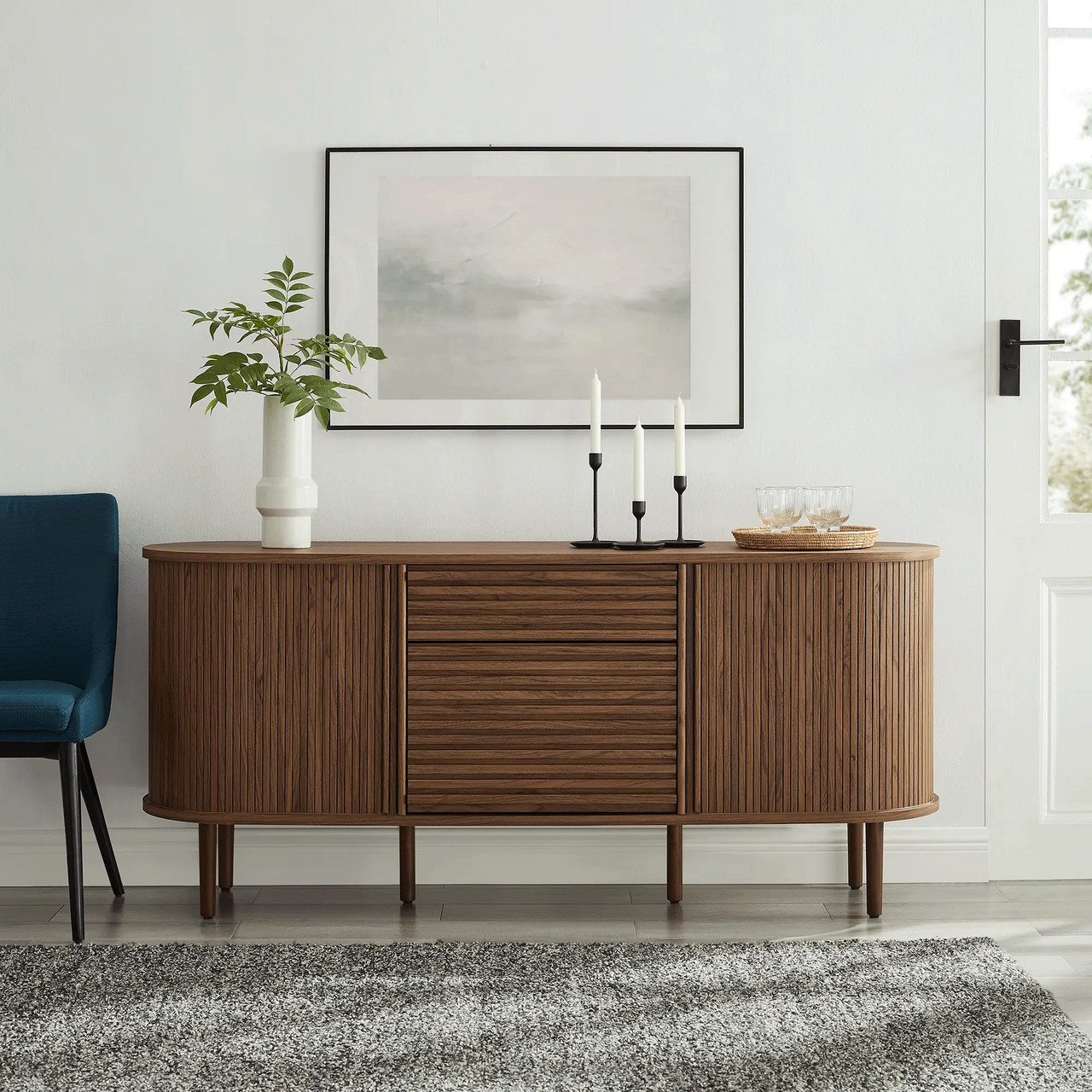 Waterfall 70" Fluted Sideboard Cabinet