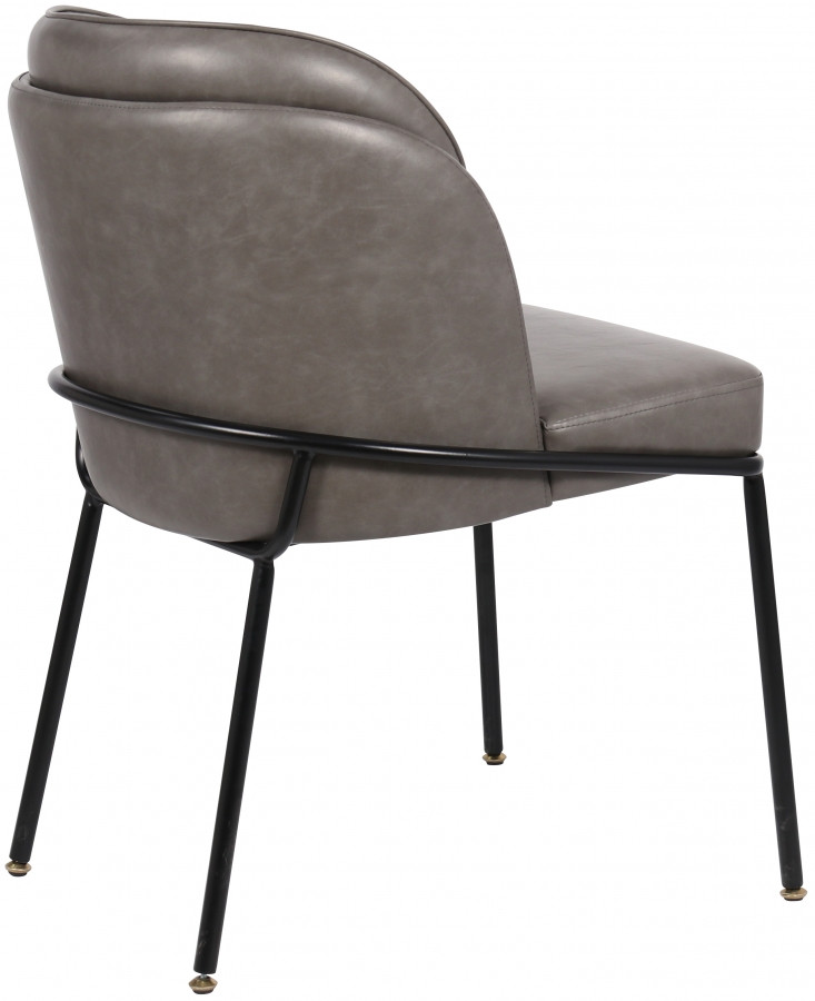 Couple Grey Vegan Leather Dining Chair, Set of 2