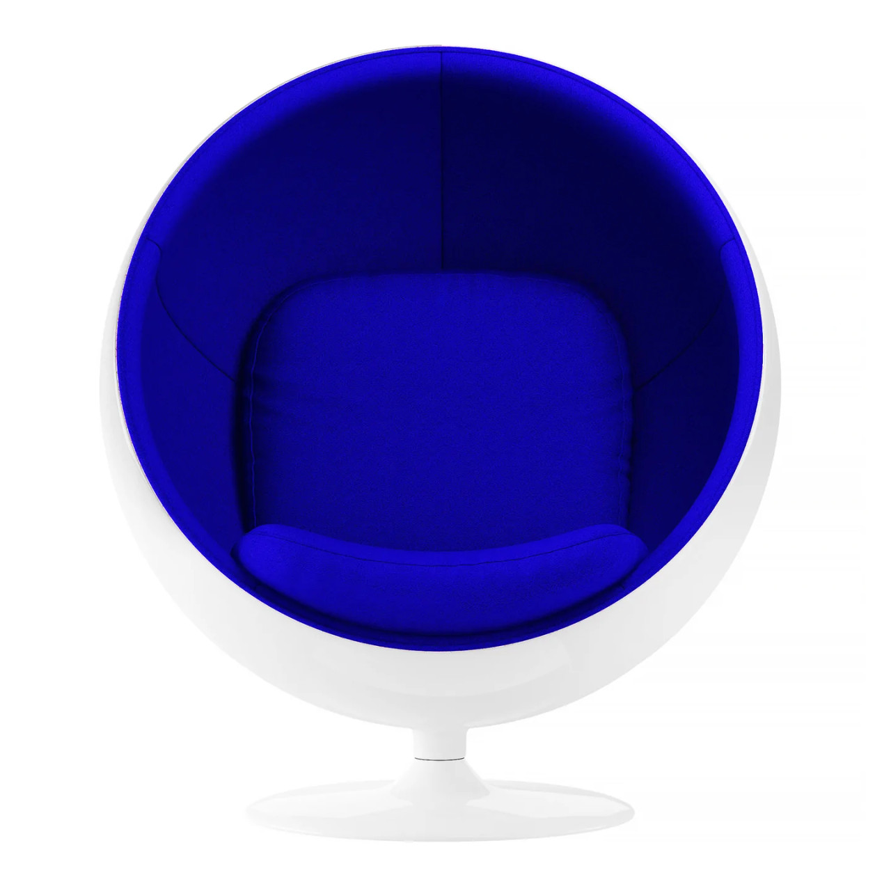 Ball Chair Blue, White Shell