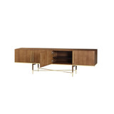 Elgin Mid Century Walnut & Gold Sideboard - Designdistrict