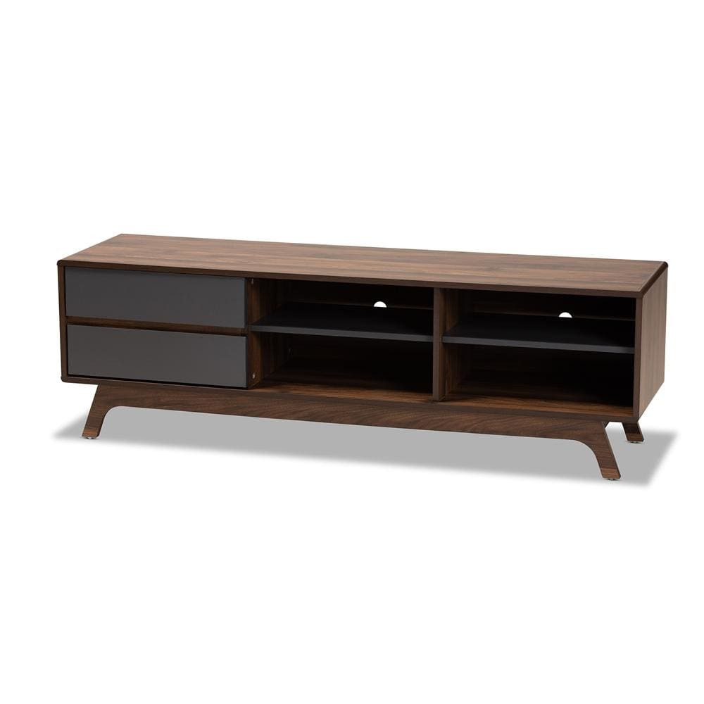 Score 71 TV Stand Walnut Gray - Designdistrict