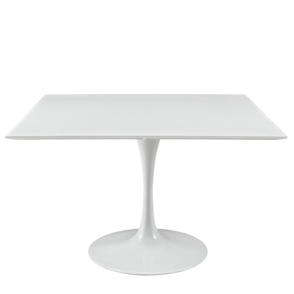 PEDESTAL DESIGN 47 SQUARE WOOD TOP DINING TABLE BLACK WHITE