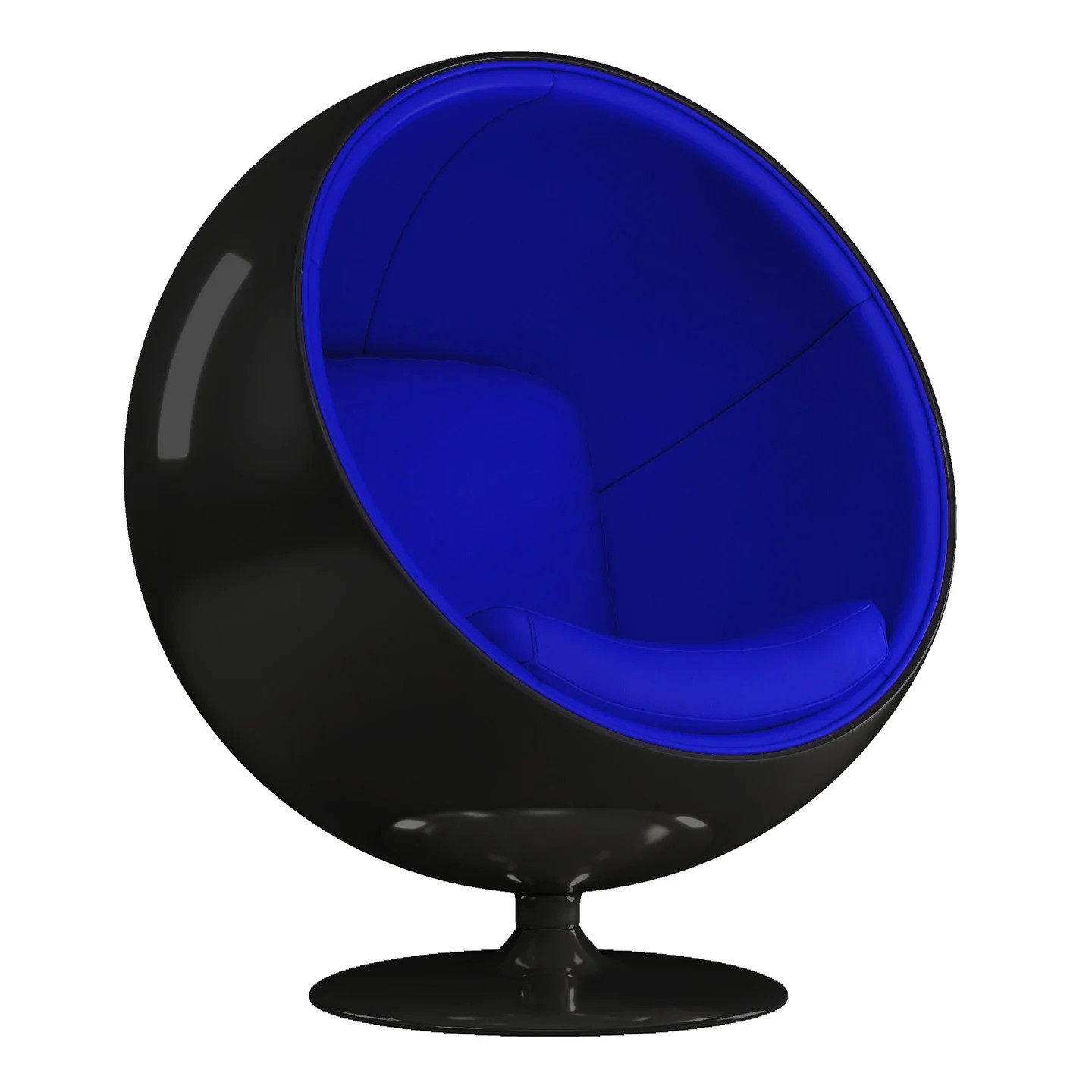 Ball Chair Blue, Black Shell
