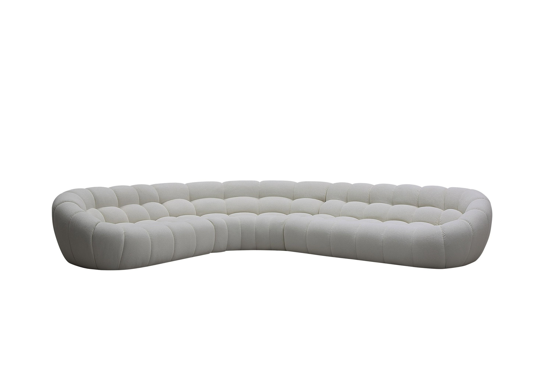 Yarrow Grey Curved Sectional Sofa