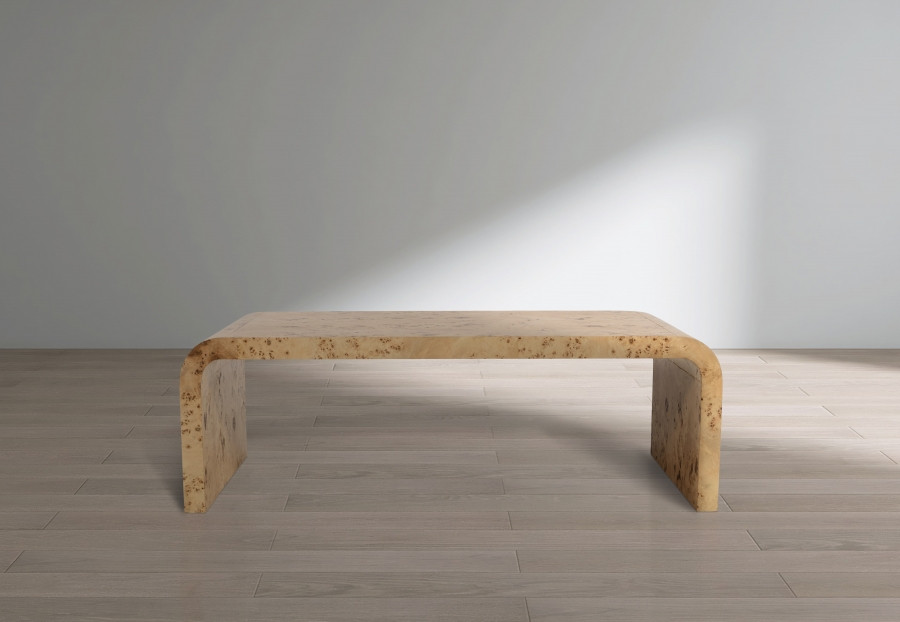 Crescent Burl Wood Console Table