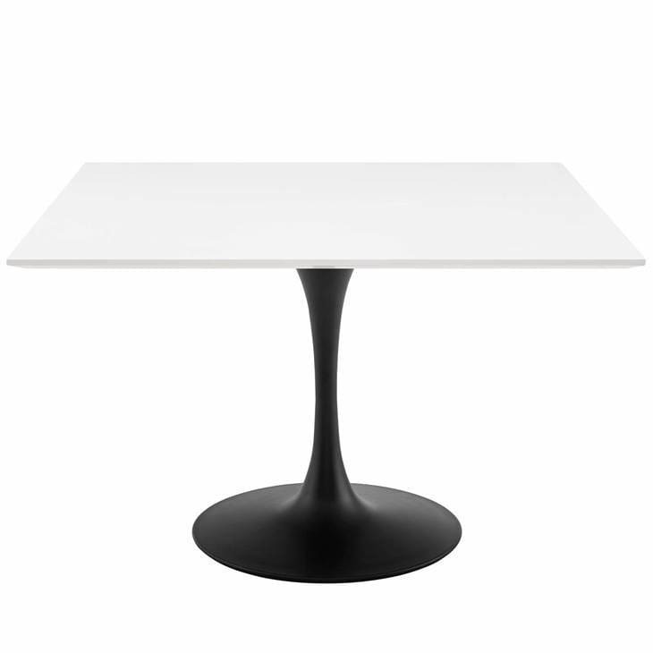 Pedestal Design 47 Round Wood Top Dining Table Black