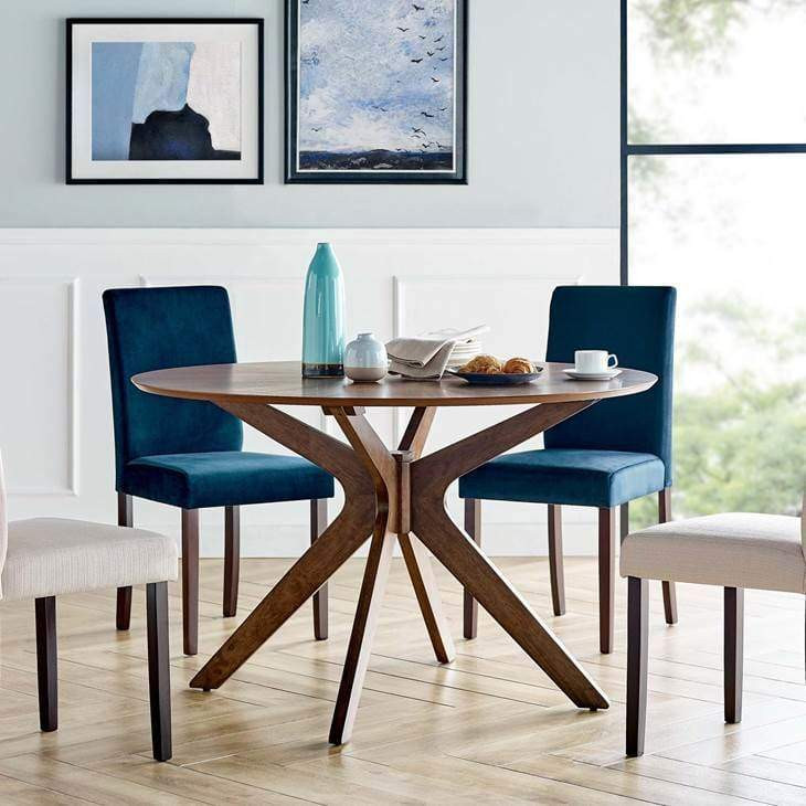 OTAGO DINING TABLE ROUND WALNUT - Designdistrict