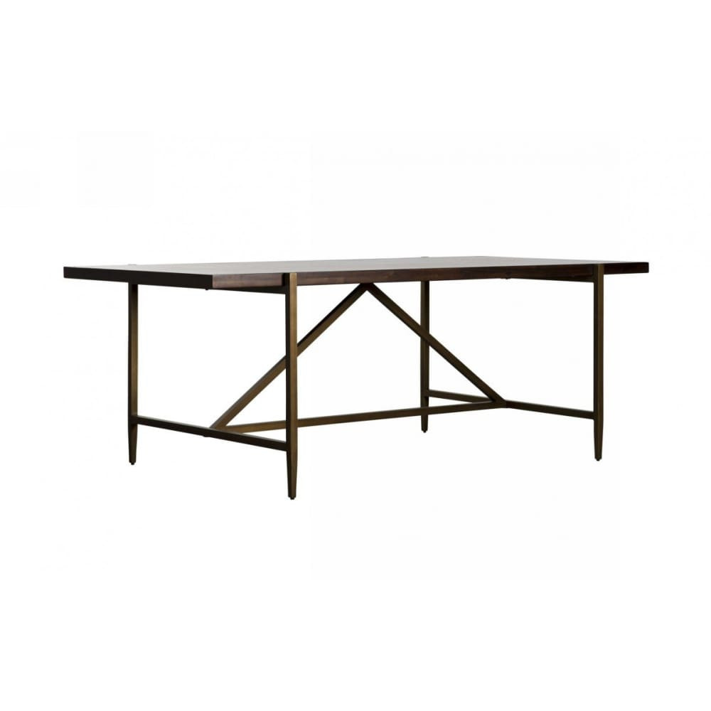 Bowen Dining Table Black Acacia & Antique Brass