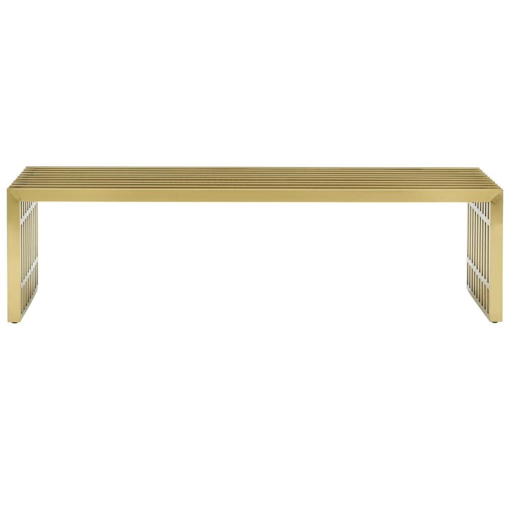 GRIDIRON LARGE STAINLESS STEEL BENCH GOLD - Designdistrict