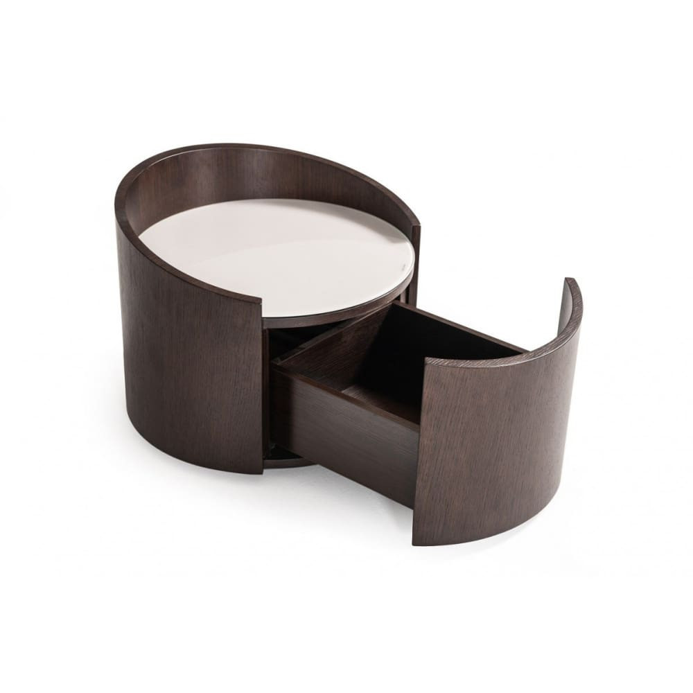 Gamma Modern Brown Oak Nightstand - Designdistrict