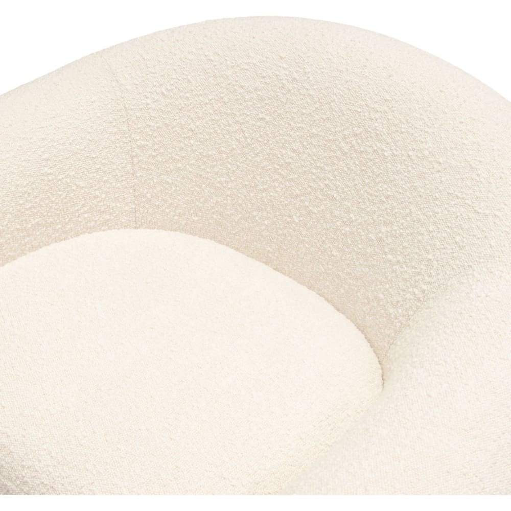 Pascal Swivel Accent Chair in Bone Boucle Textured Fabric
