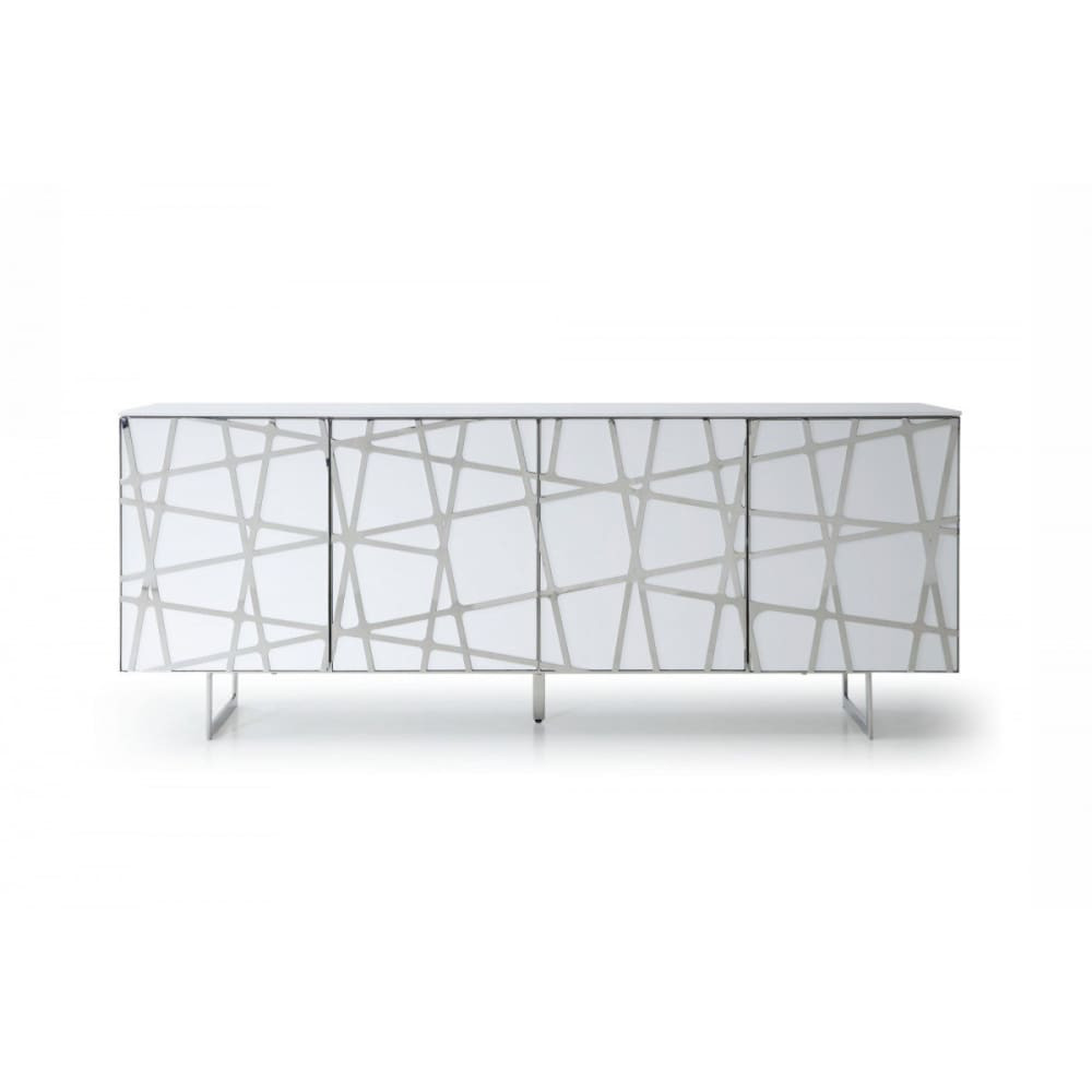 Branching White And Stainless Steel Buffet - Designdistrict