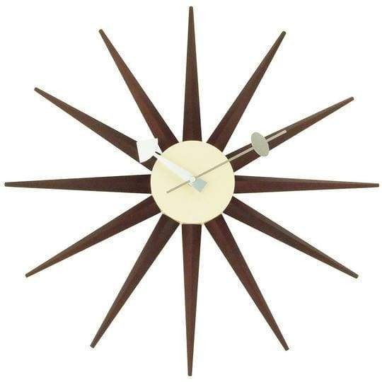Sunburst Clock Walnut - Designdistrict
