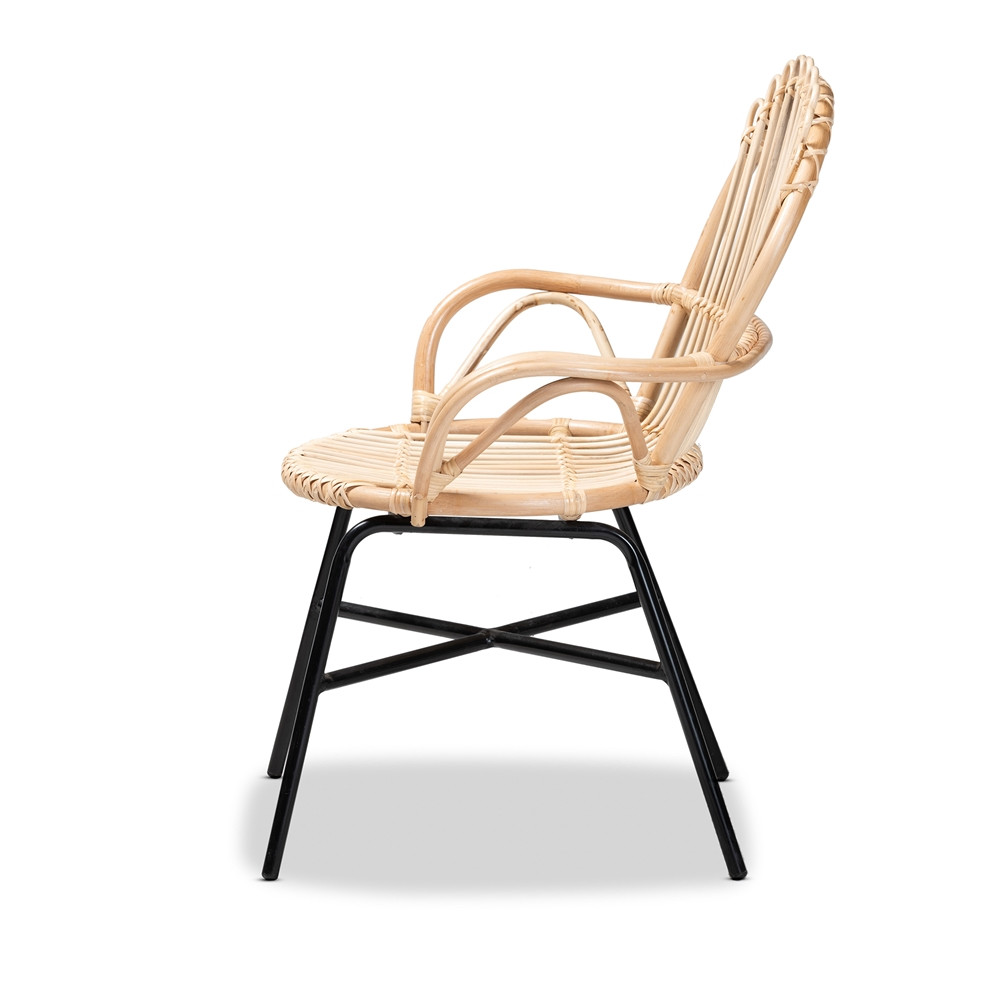 Idona Rattan and Black Metal Chair