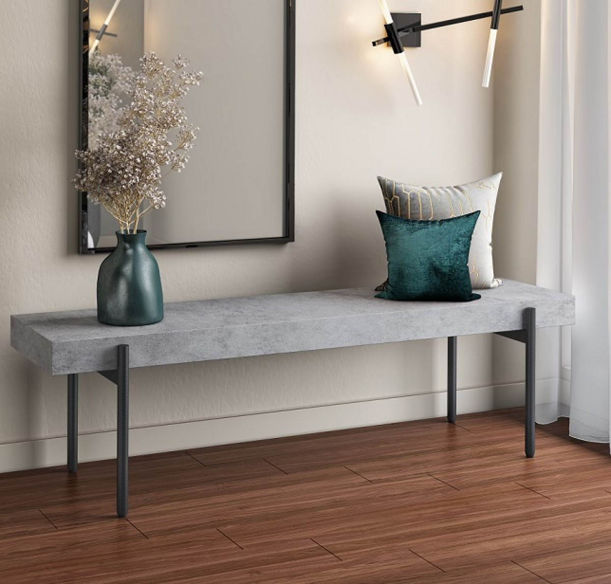 Trammel Concrete and Metal Bench