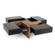 Modrest Makai Modern Black and Walnut Coffee Table