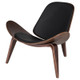 Aramis Shell Chair Black, Dark Walnut