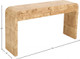 Crescent Burl Wood Console Table