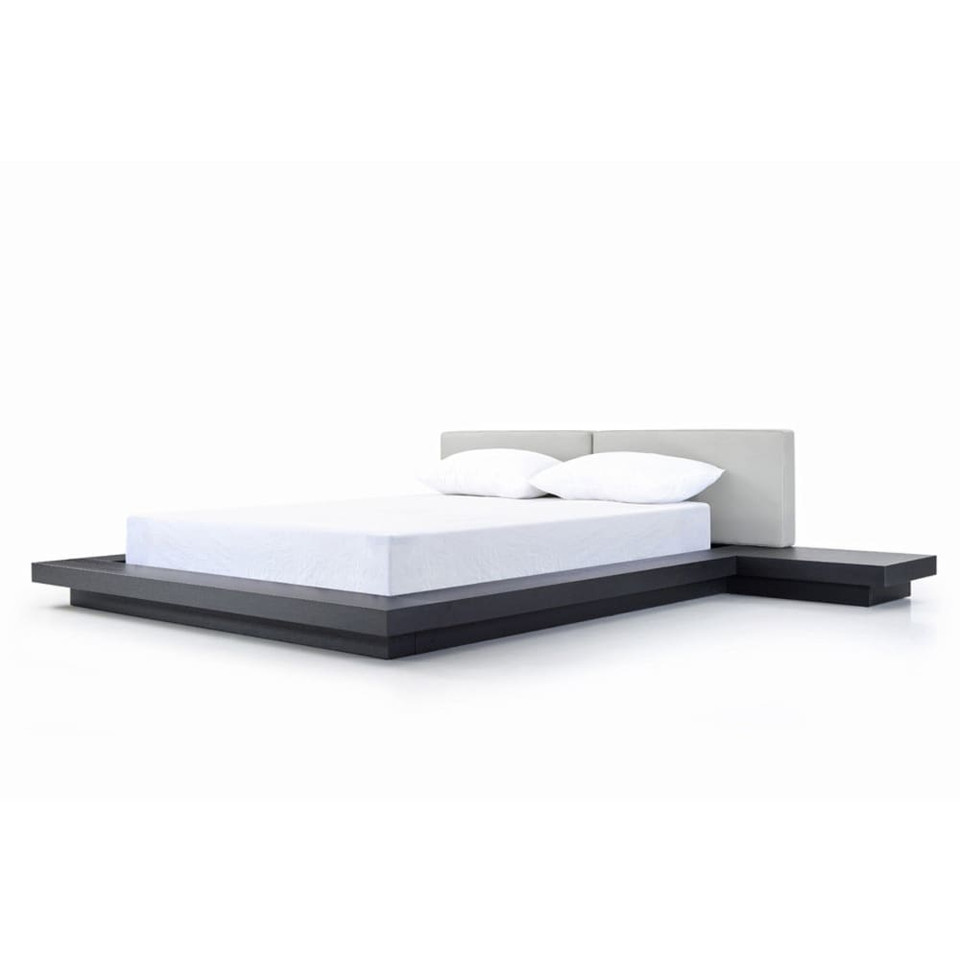 ModRest Walnut & White Platform Bed Queen - Designdistrict
