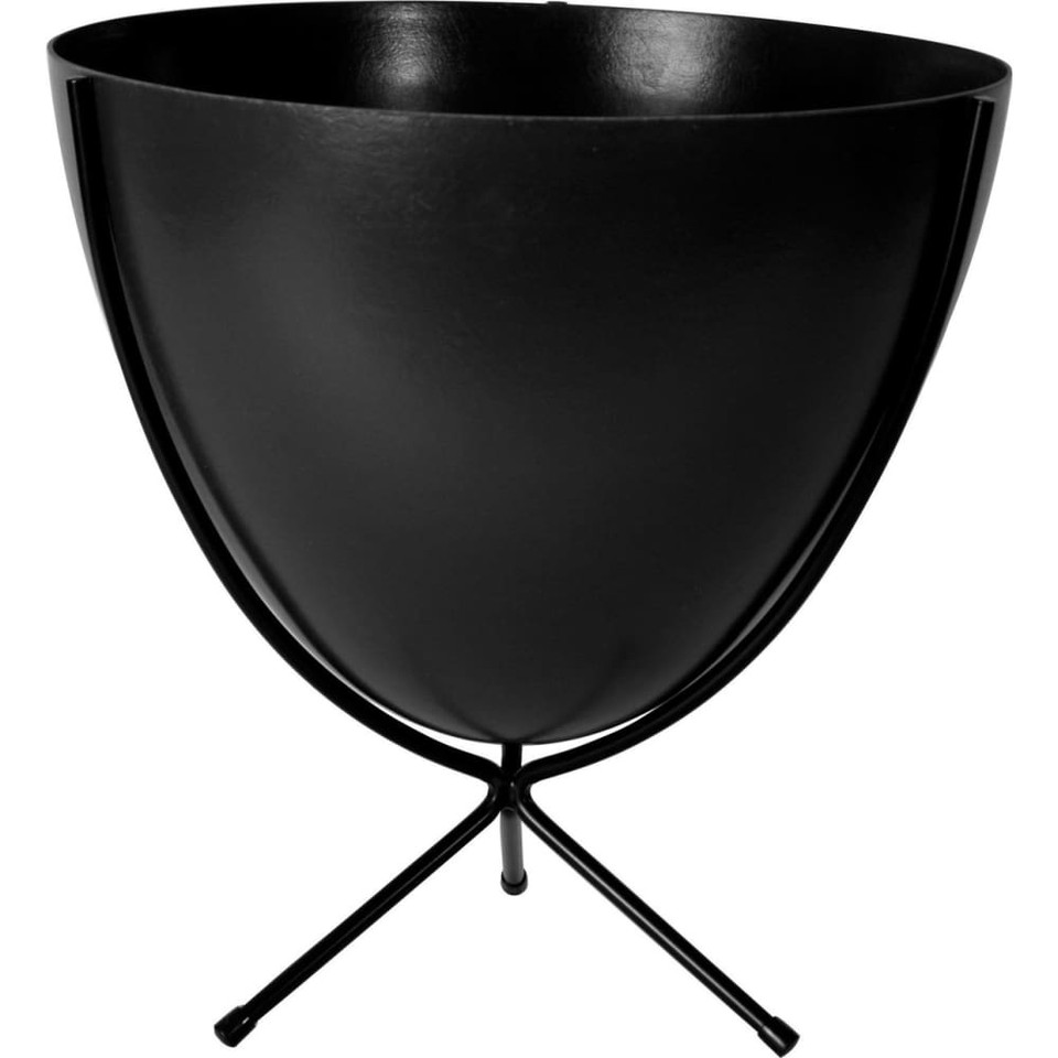 Mid Century Bullet Planter Rattan - Designdistrict
