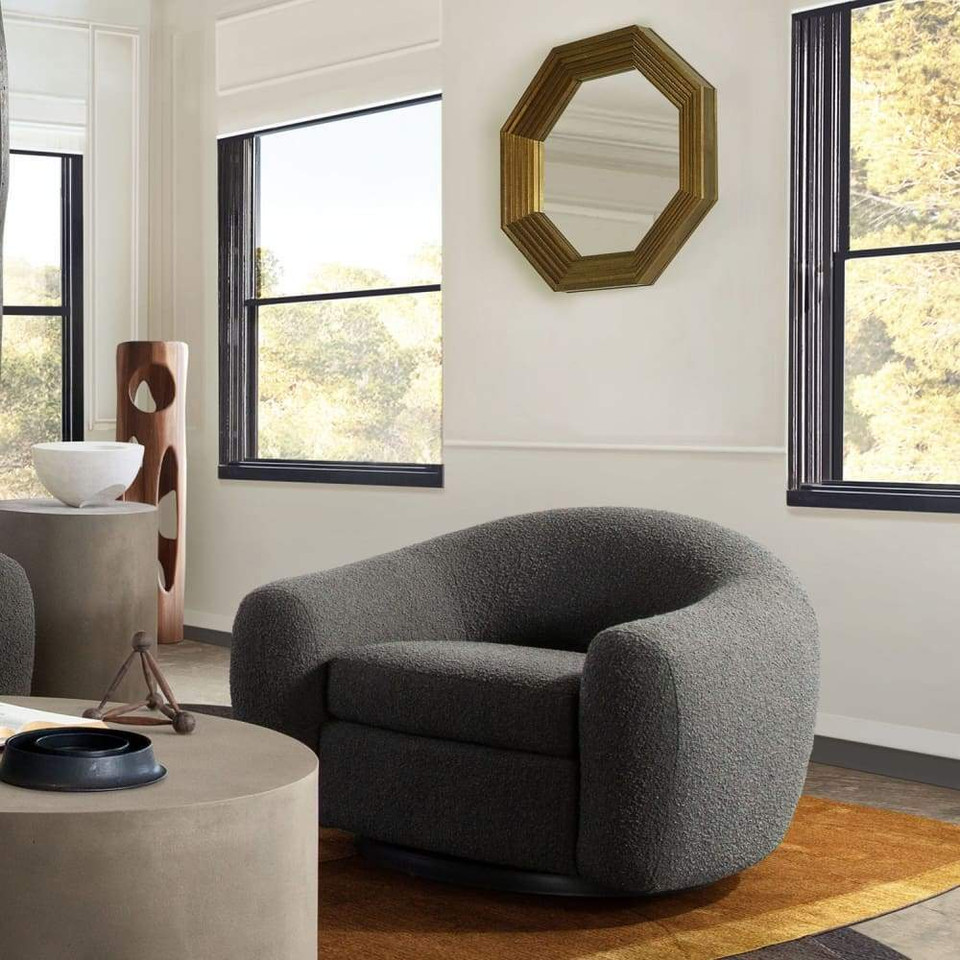 Pascal Sofa Bone Boucle Textured Fabric - Designdistrict