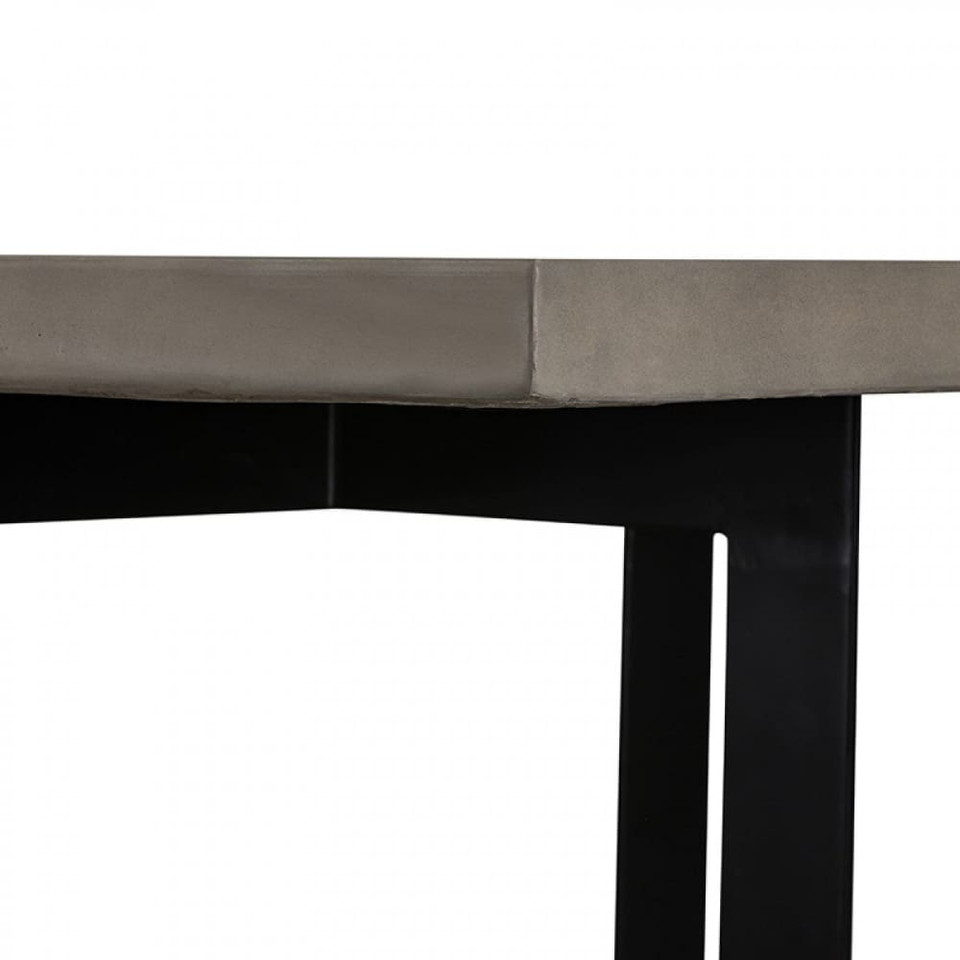 Rodeo Concrete Dining Table Black Metal - Designdistrict