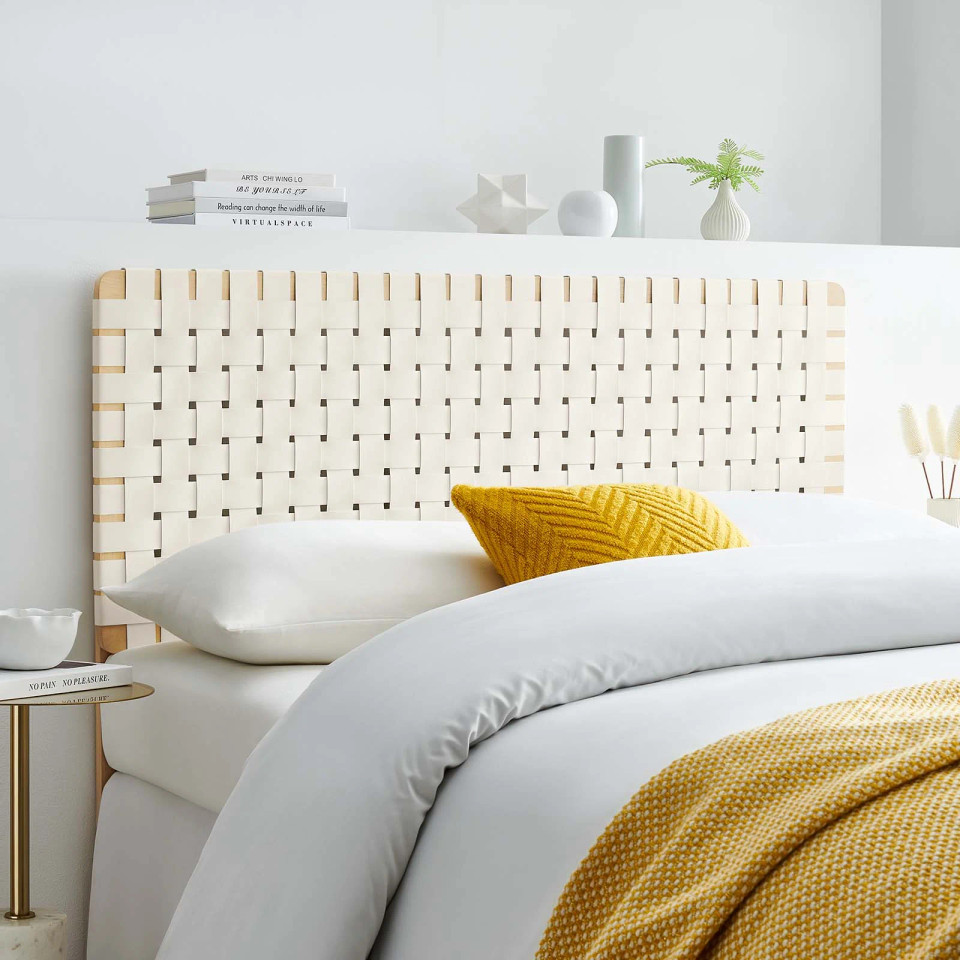 Syracuse Vegan Leather Weave Headboard, Twin