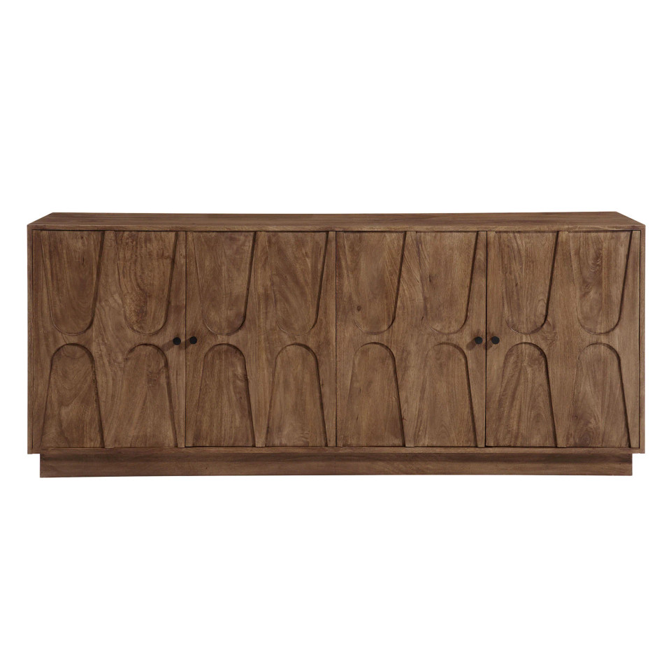 Hamlet 67" Fluted Oval Sideboard Cabinet in Walnut