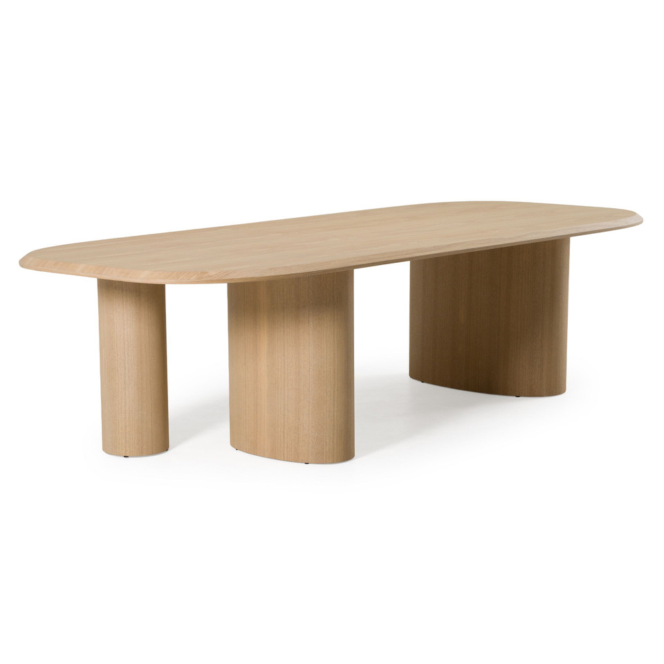 Adair Ehite Gloss and Natural Ash Dining Table