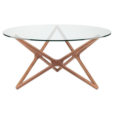 Star 59 Inch Round Dining Table Walnut - Designdistrict