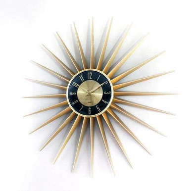 Sunburst Clock Gold - Designdistrict