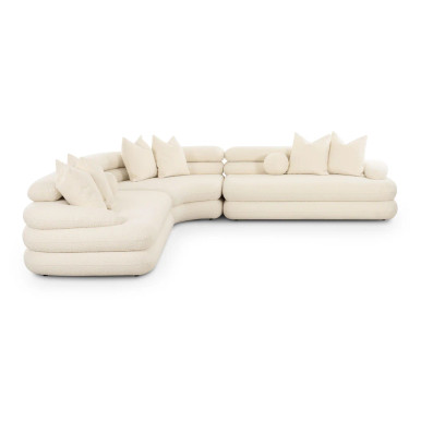 Avenir Cream Boucle Modular Curved Sectional