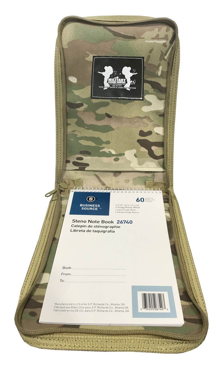 Multicam OCP Zippered 6 x 9 Top Spiral Notebook Cover With 6 X 9 Notebook