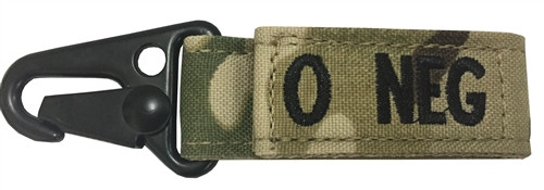 Multicam Blood Type Tag with Black Lettering O Negative