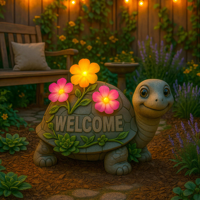 Whimsical Welcome Turtle