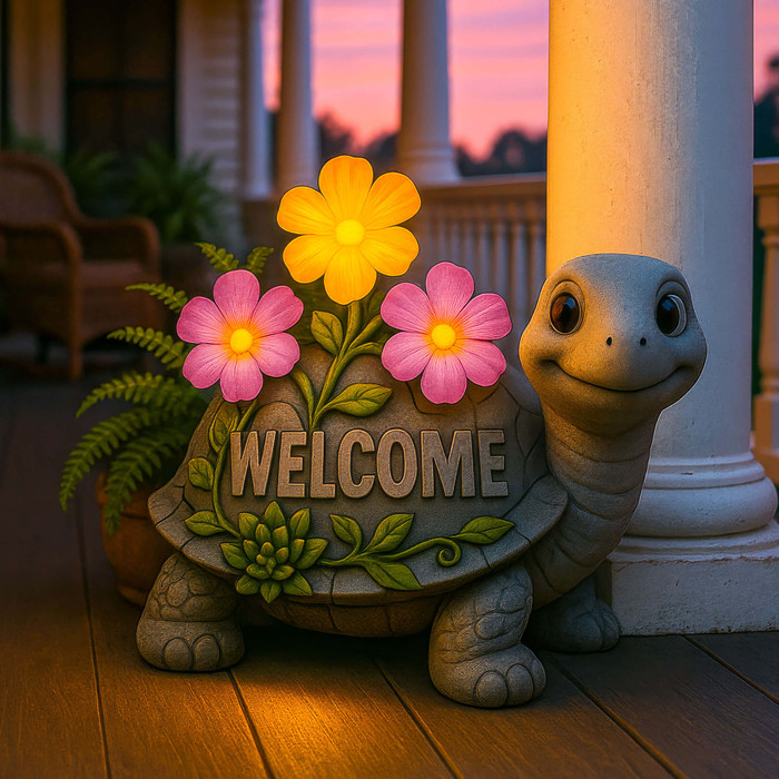 Whimsical Welcome Turtle