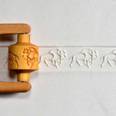 RM-033 Medium Handle Roller – American Bison - Stone Leaf Pottery