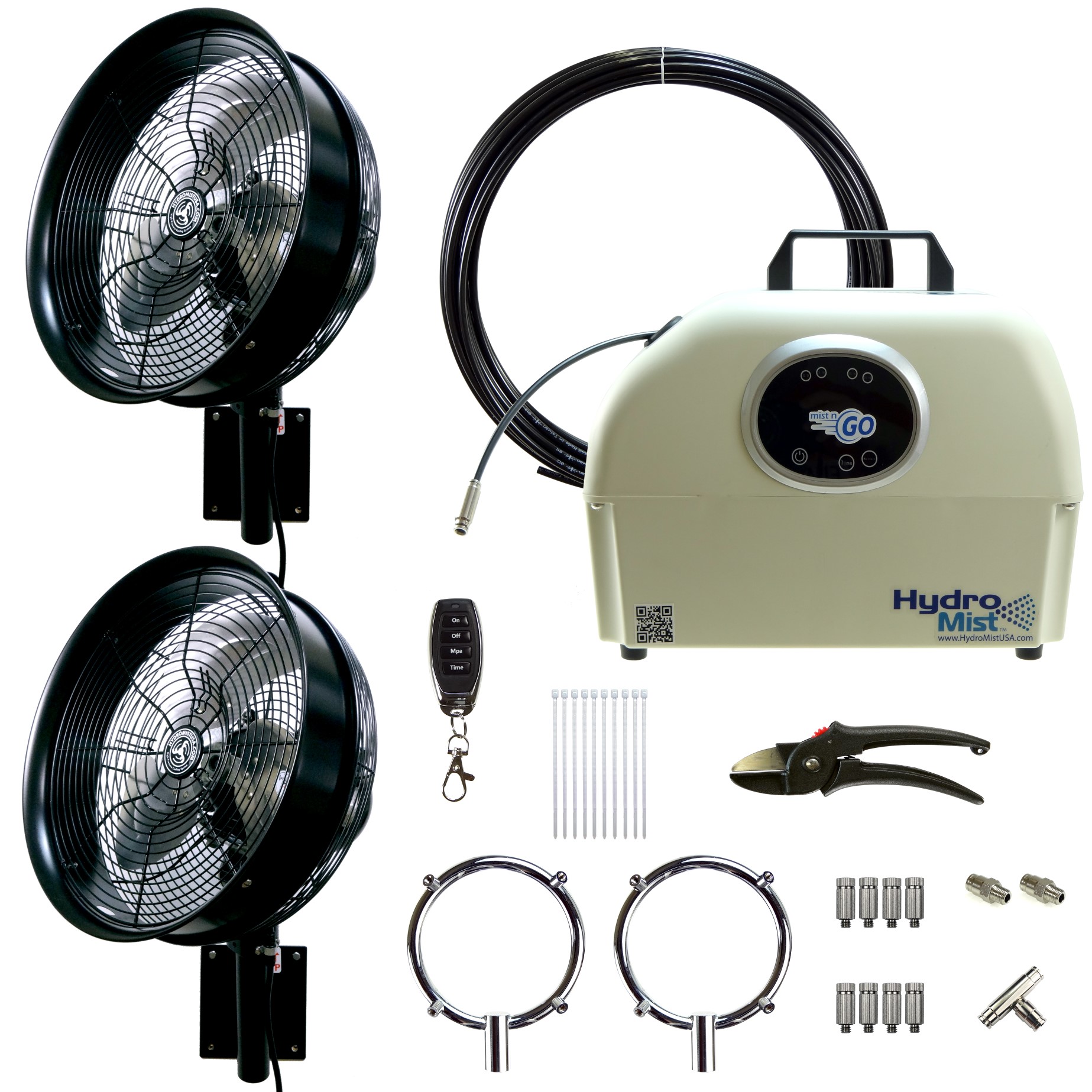 Reference guide for DIY Mist n Go 2 Fan Package by HydroMist - HydroMist