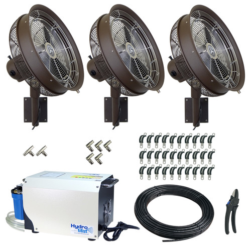 DIY 3-18" Mist Fan Package w/ Pro 35 Pump 1000 PSI Pump - HydroMist