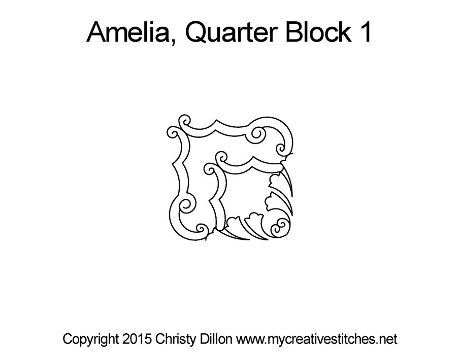 Computerized Quilting Pattern Clifton Qaurter Block 1