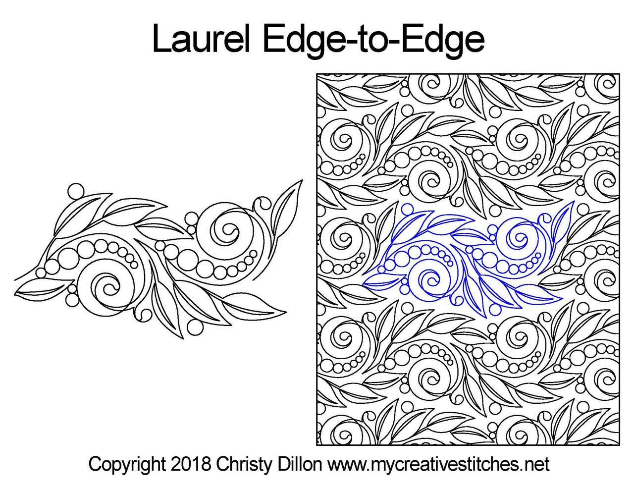 Computerized Quilting Pattern Laurel Edge-to-Edge