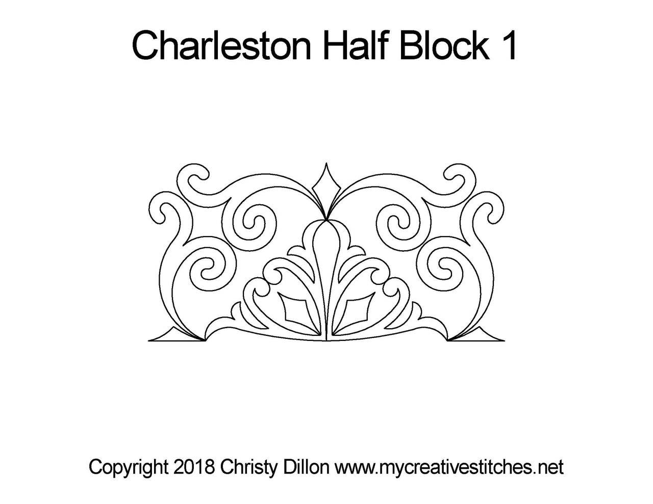 Computerized Quilting Pattern Clifton Half Block 1